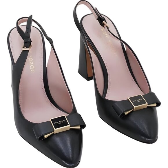 kate spade | Shoes | Kate Spade New York Bowdie Slingback Pumps Black ...